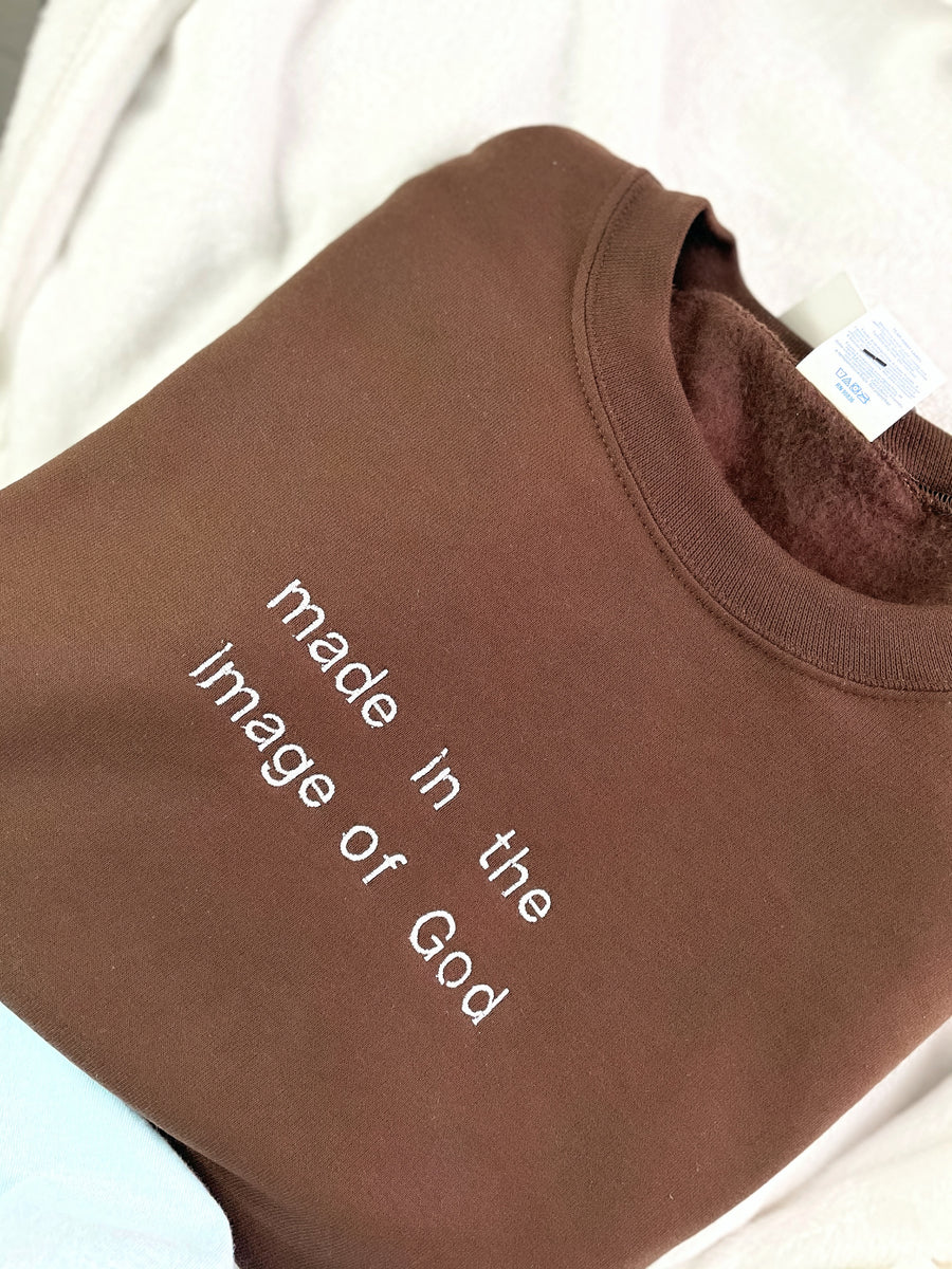 made in the image of God | embroidered crewneck | Apparel for God LLC