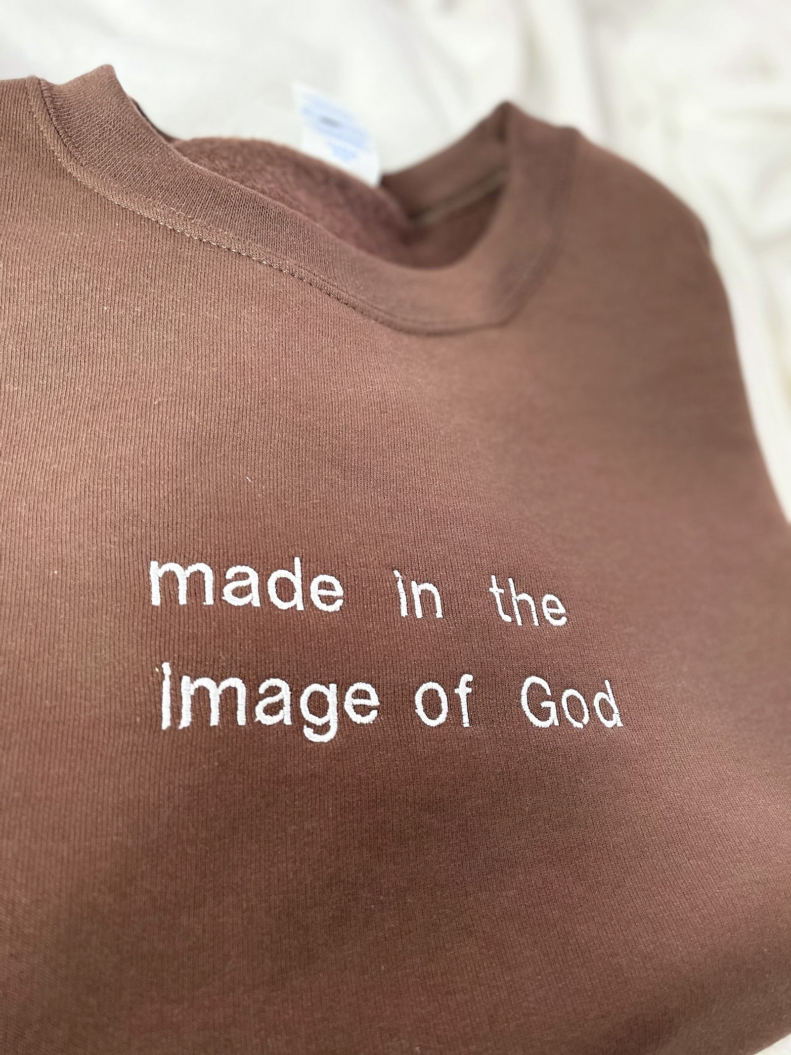 made in the image of God | embroidered crewneck – Apparel for God LLC